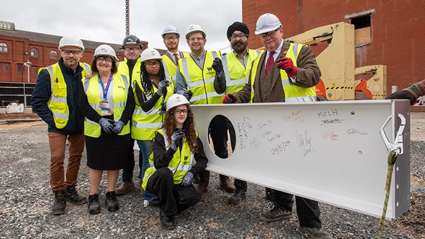 Steel framework works begin on Wolverhampton college campus